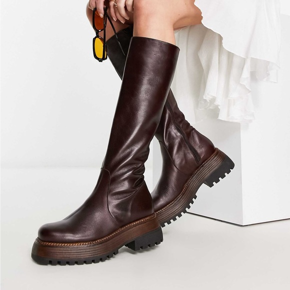 Free People | Shoes | Free People Rhodes Tall Leather Boots In ...